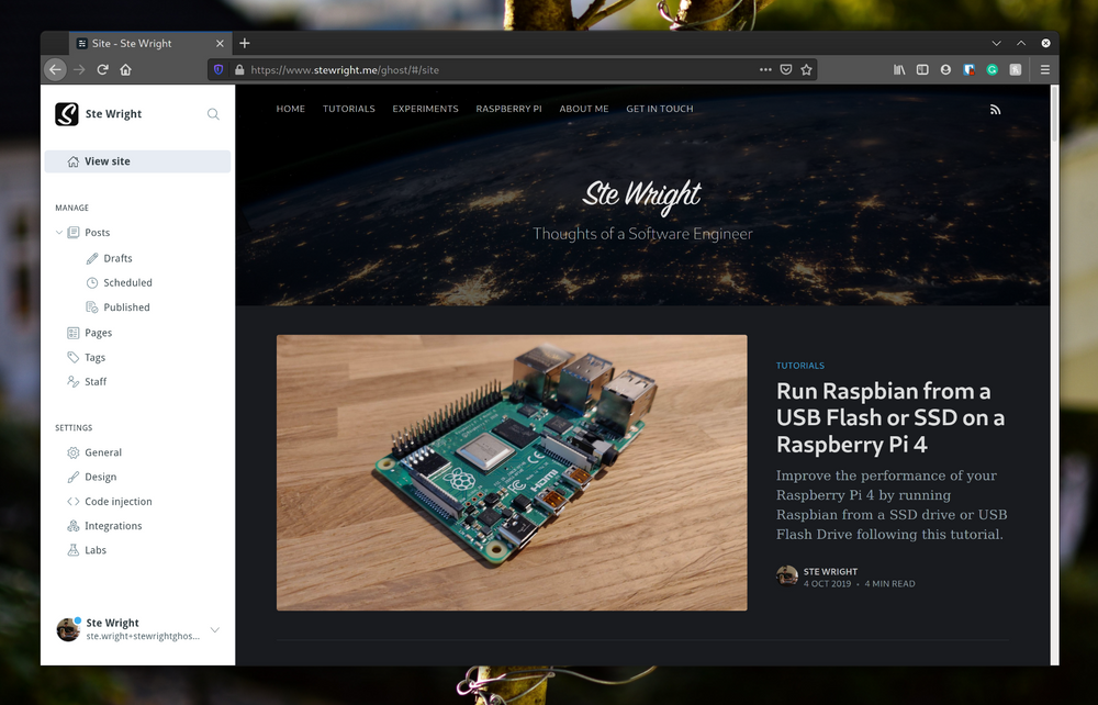 Install Ghost on a Raspberry Pi